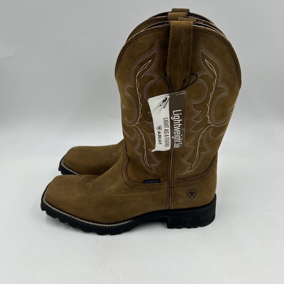 Ariat | Shoes | Ariat Womens B Tan Leather Soft Square Toe Cowboy Work ...